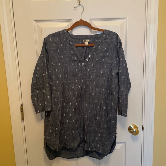 Hatley | Tops | Hatley Chambray Anchor Print Tunic Top Medium | Poshmark